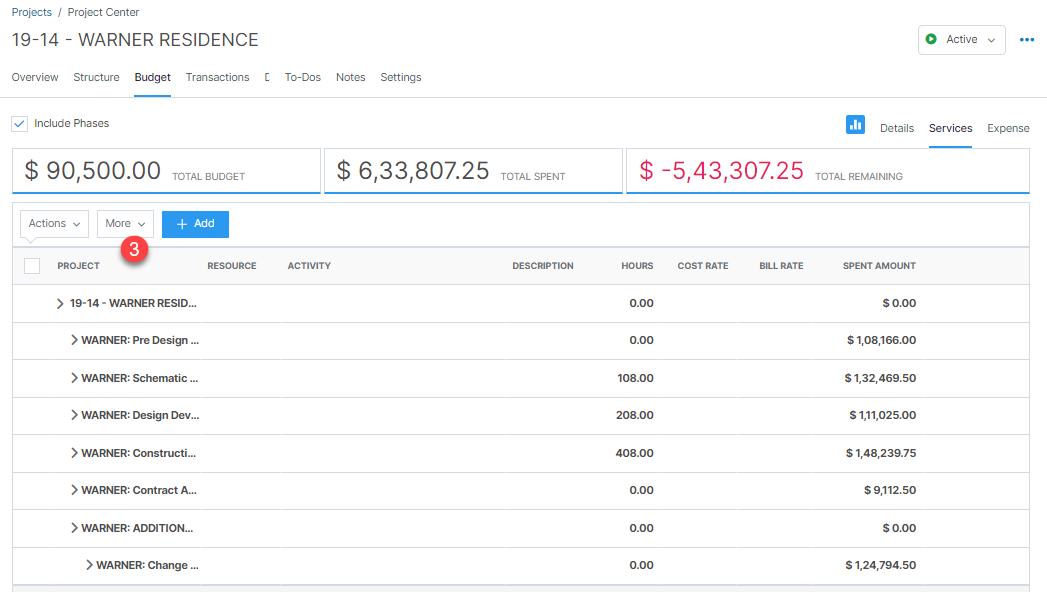 Project Center: Budget – CORE Help Center