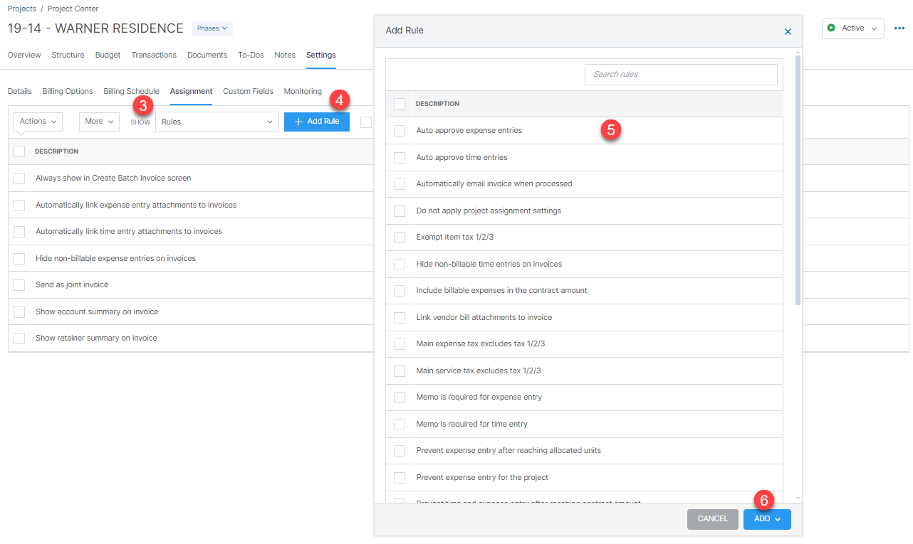 Project Center: Settings - Assignments – CORE Help Center