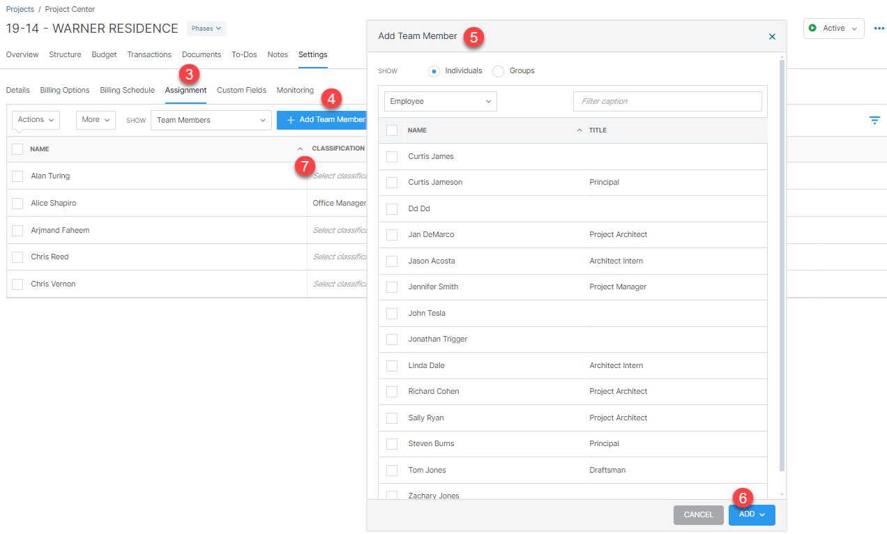 Project Center: Settings - Assignments – CORE Help Center