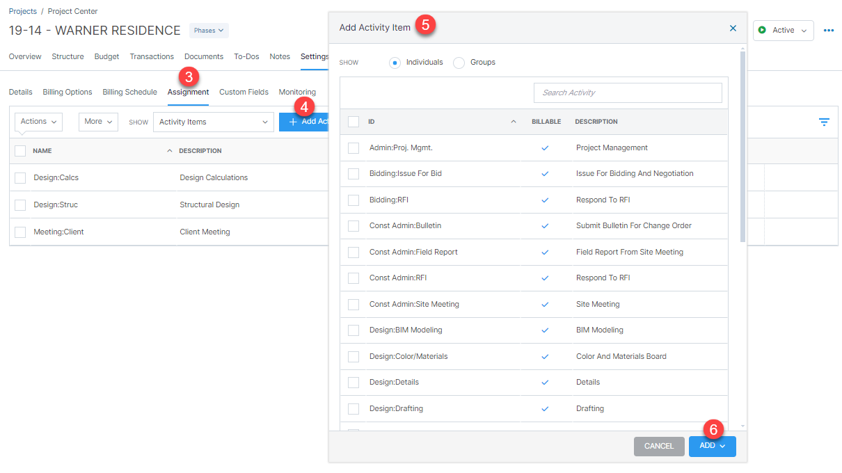 Project Center: Settings - Assignments – CORE Help Center