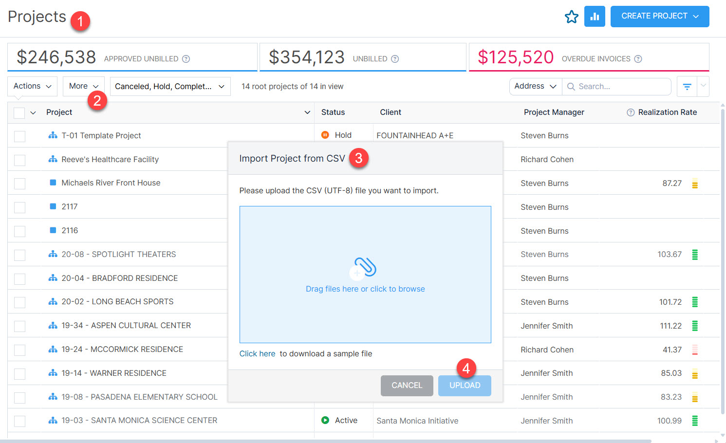 Project List View – CORE Help Center