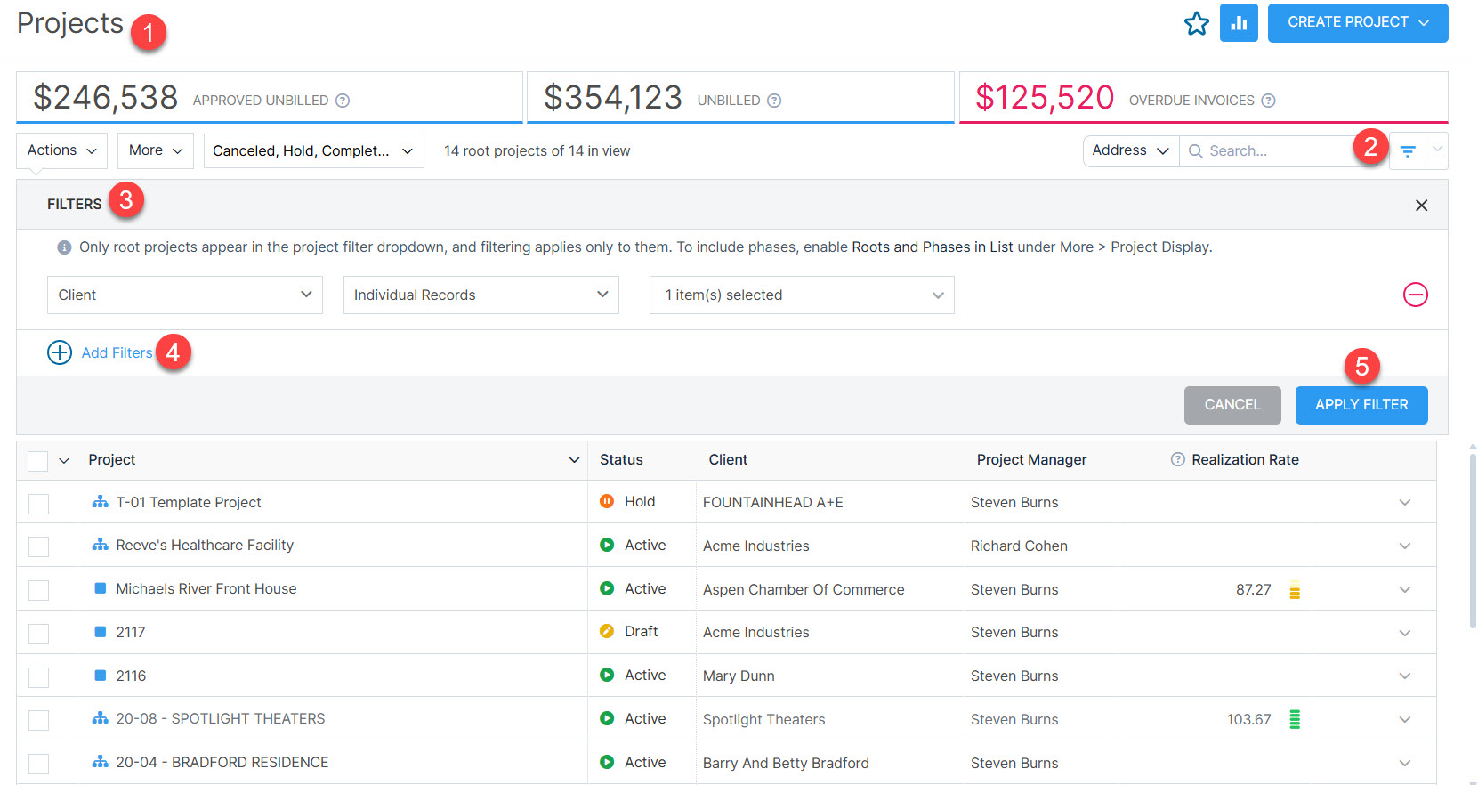 Project List View – CORE Help Center