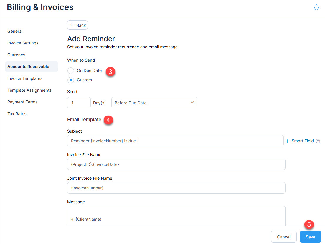 Accounts Receivable Settings – CORE Help Center