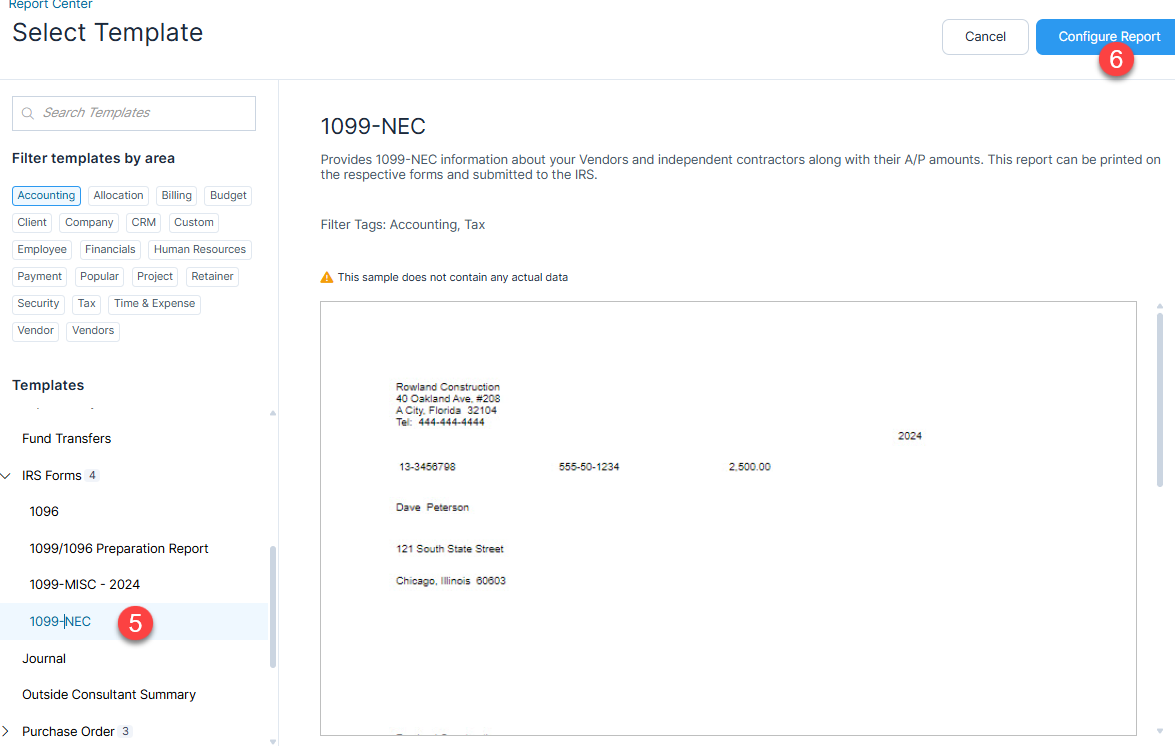 Setting up and printing Forms 1099/1096 – CORE Help Center