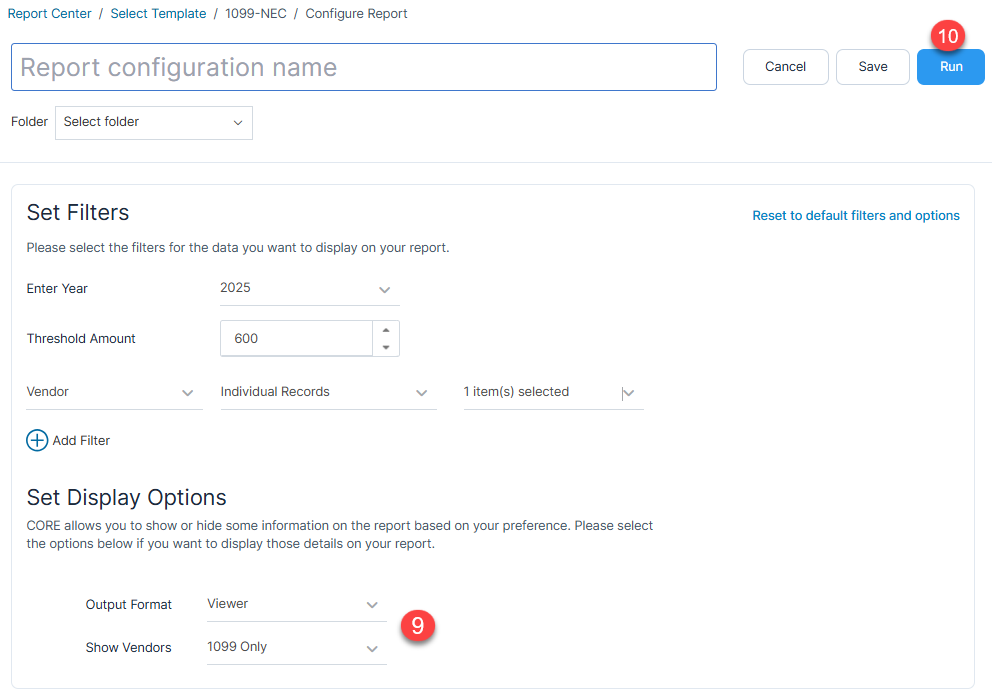 Setting up and printing Forms 1099/1096 – CORE Help Center