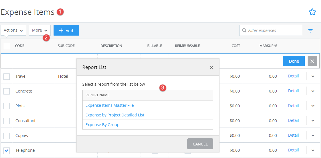 Expense Items – CORE Help Center