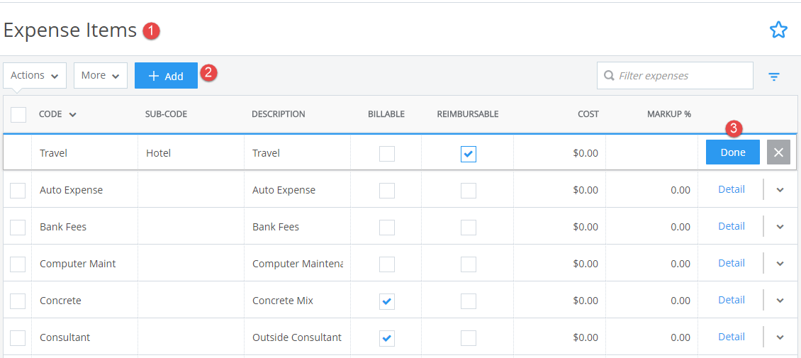 Expense Items – CORE Help Center