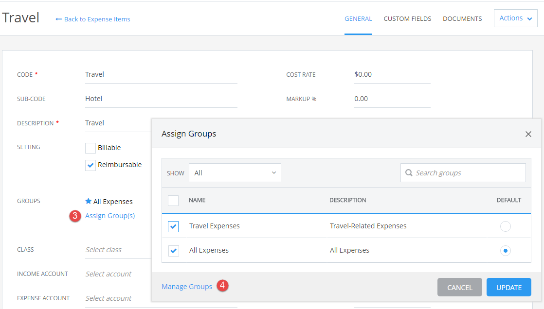 Expense Items – CORE Help Center