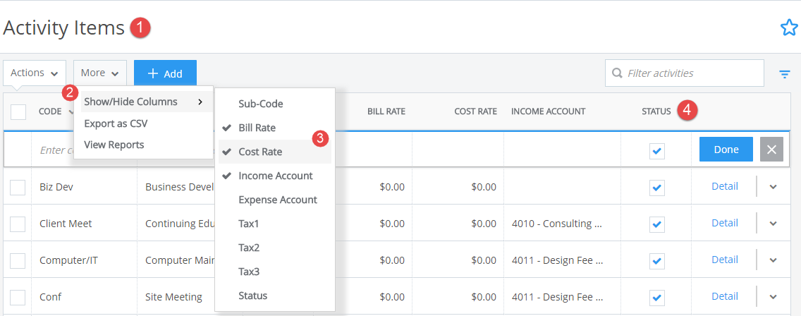 Activity Items – CORE Help Center