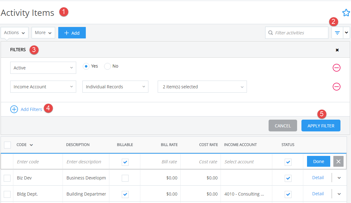 Activity Items – CORE Help Center