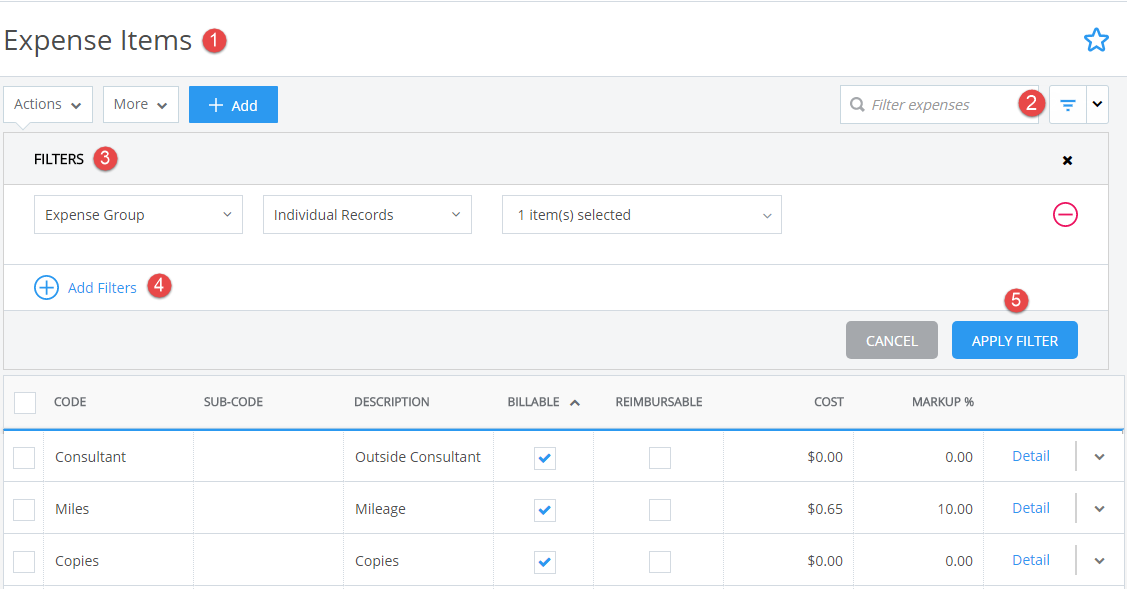 Expense Items – CORE Help Center