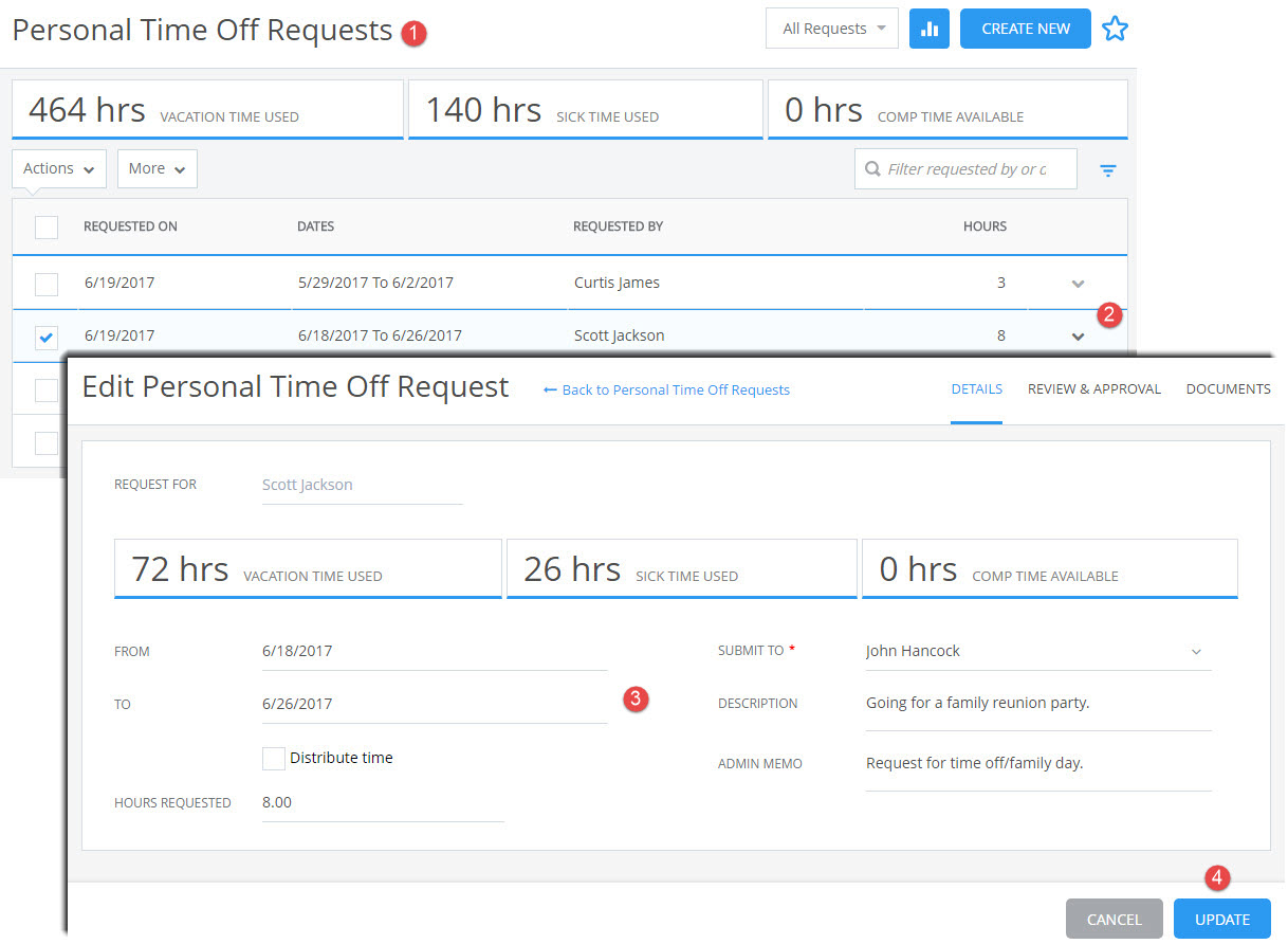 Personal Time Off Requests – CORE Help Center