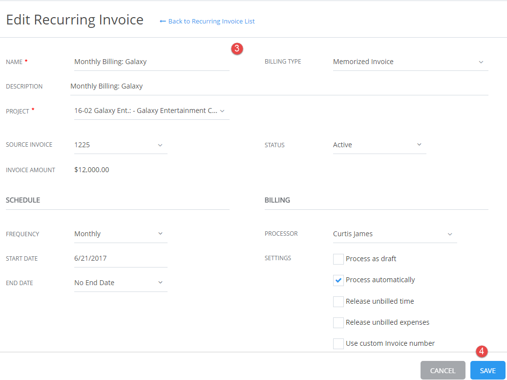 Recurring Invoices – CORE Help Center