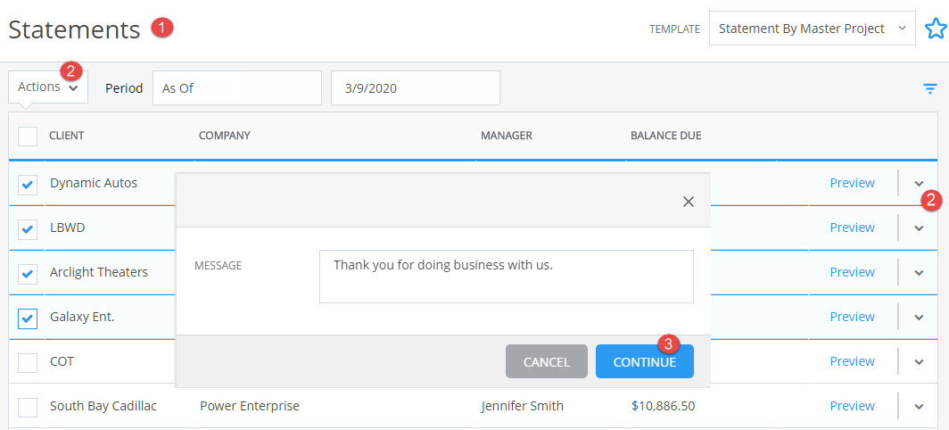Statements – CORE Help Center