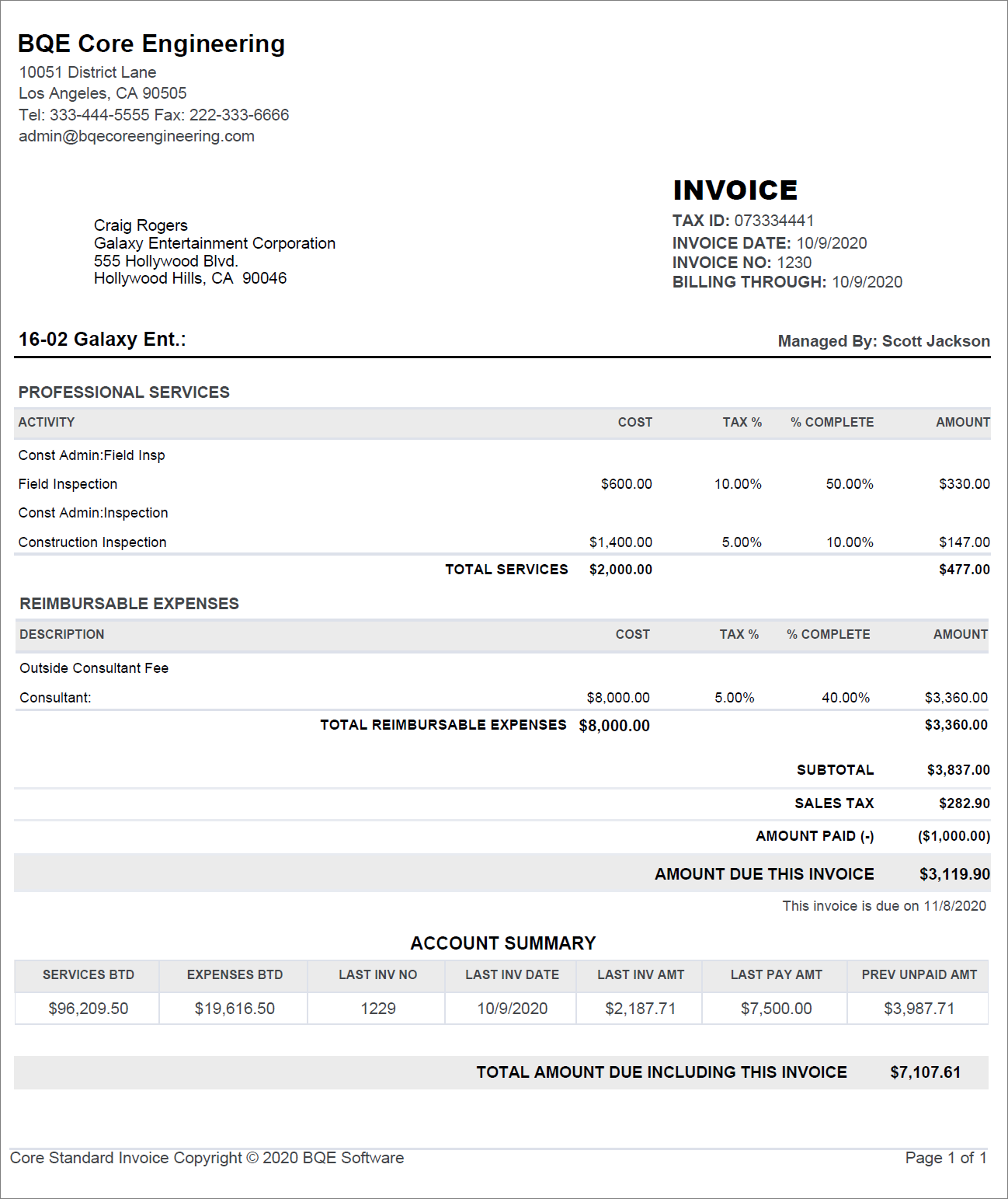 BQE CORE Invoice Samples – CORE Help Center