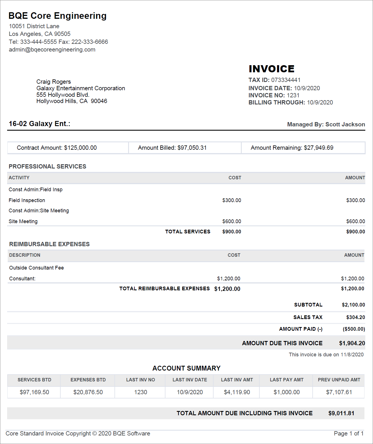 BQE CORE Invoice Samples – CORE Help Center