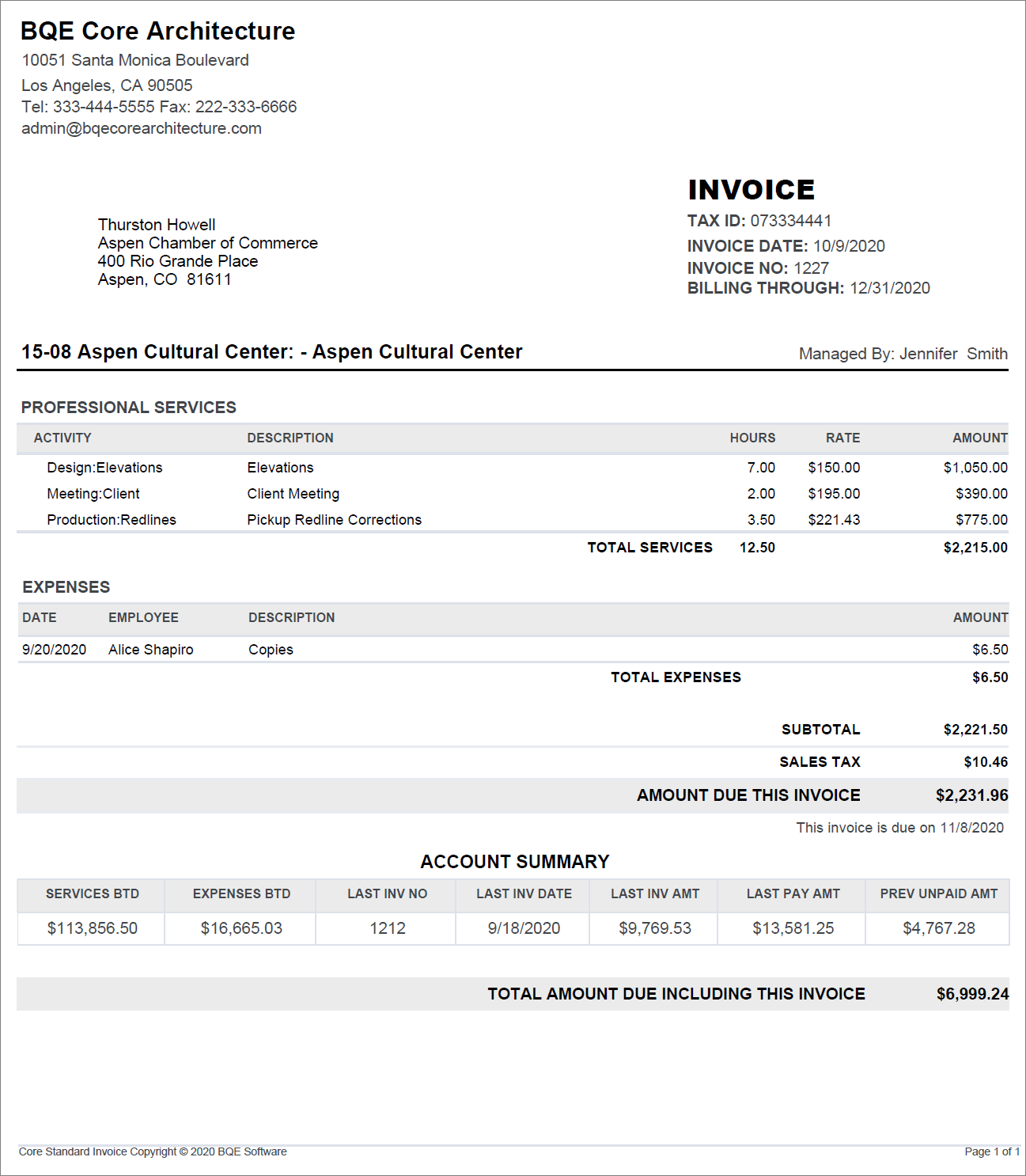 BQE CORE Invoice Samples – CORE Help Center