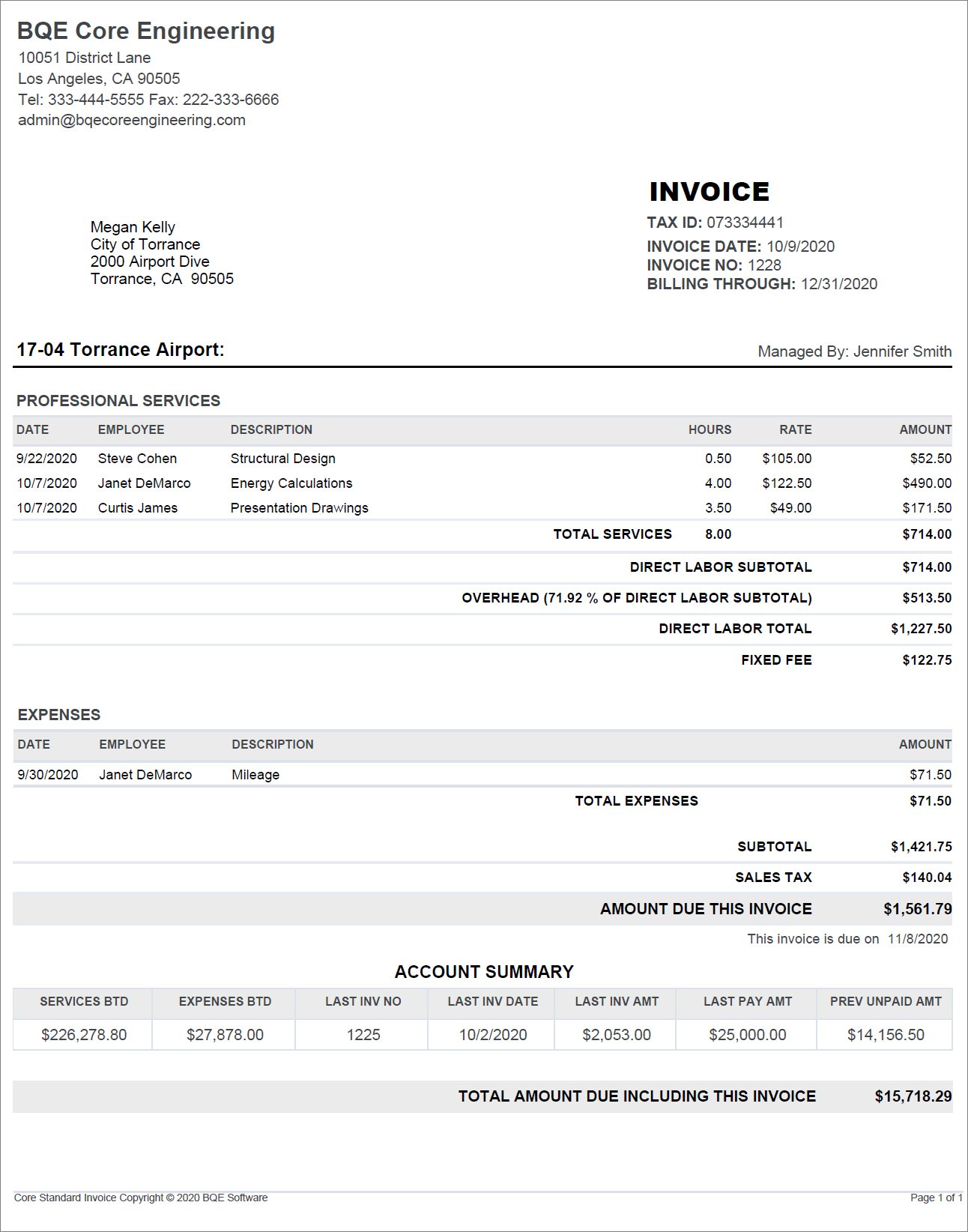 BQE CORE Invoice Samples – CORE Help Center