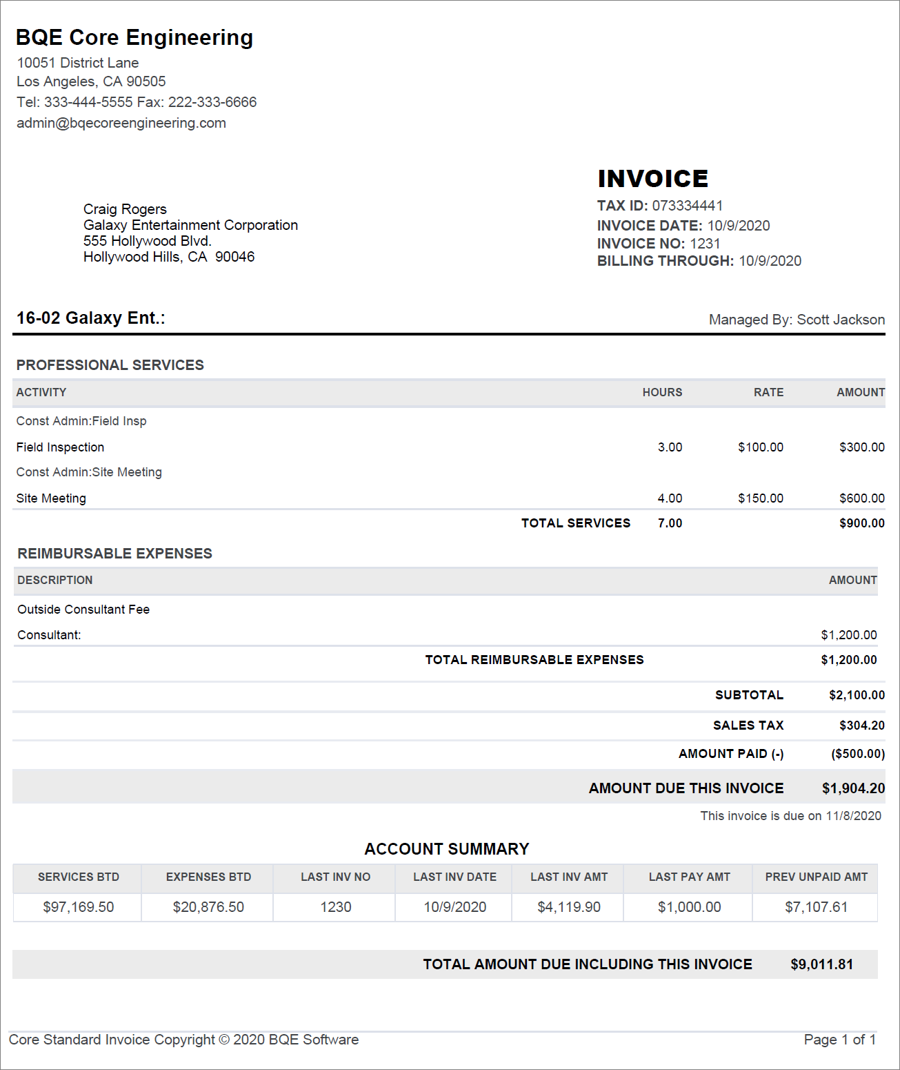 BQE CORE Invoice Samples – CORE Help Center