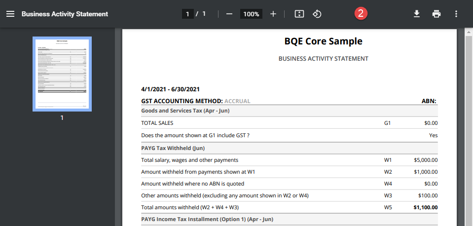 Business Activity Statements – CORE Help Center