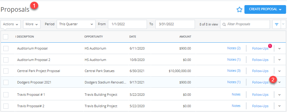 Proposals – CORE Help Center