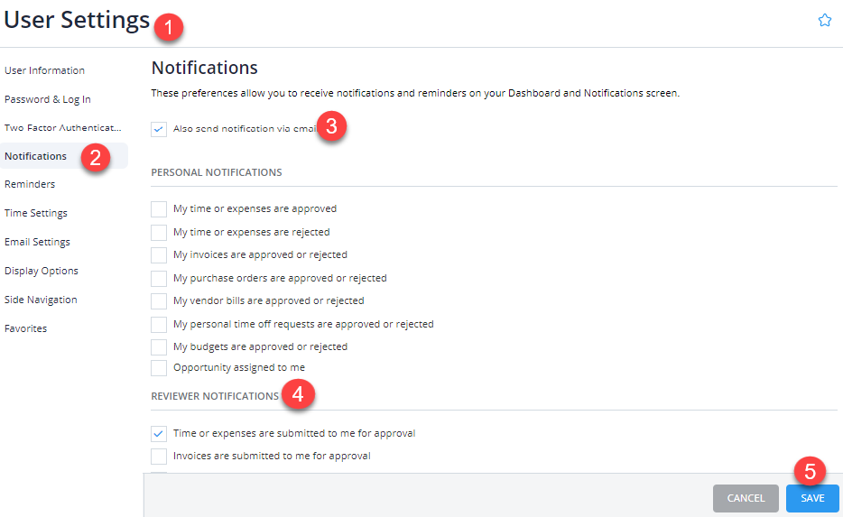 User Settings – CORE Help Center